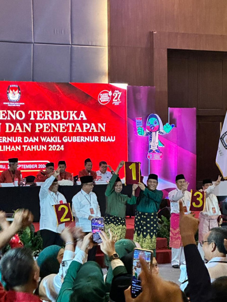 Nomor Urut Paslon Gubernur Riau 2024 Ditetapkan, Tiga Kandidat Siap ...